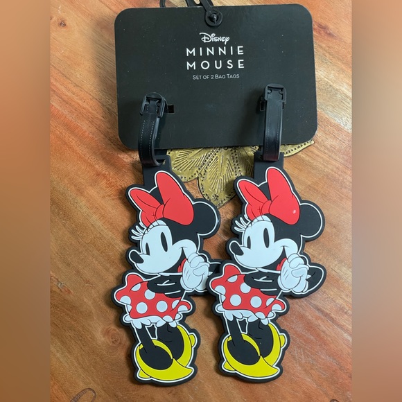 Disney | Other | Disney Minnie Mouse Luggage Tags Set Of 2 | Poshmark